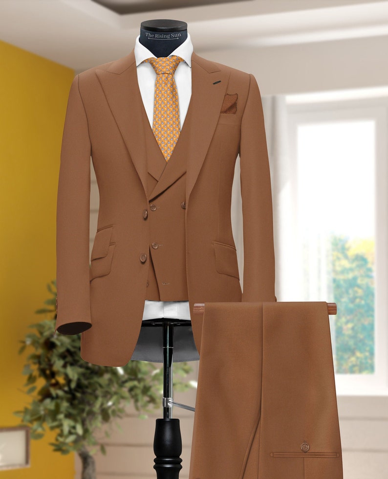 Men Suits Suits for Men Light Brown Three Piece Wedding Suit - Etsy
