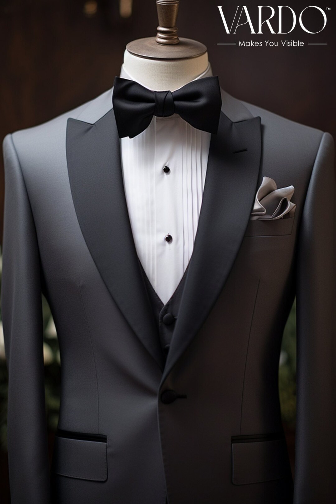 Premium Dark Grey Tuxedo Suit for Men - Classic Formal Wear- Tailored Suit - the Rising Sun ...