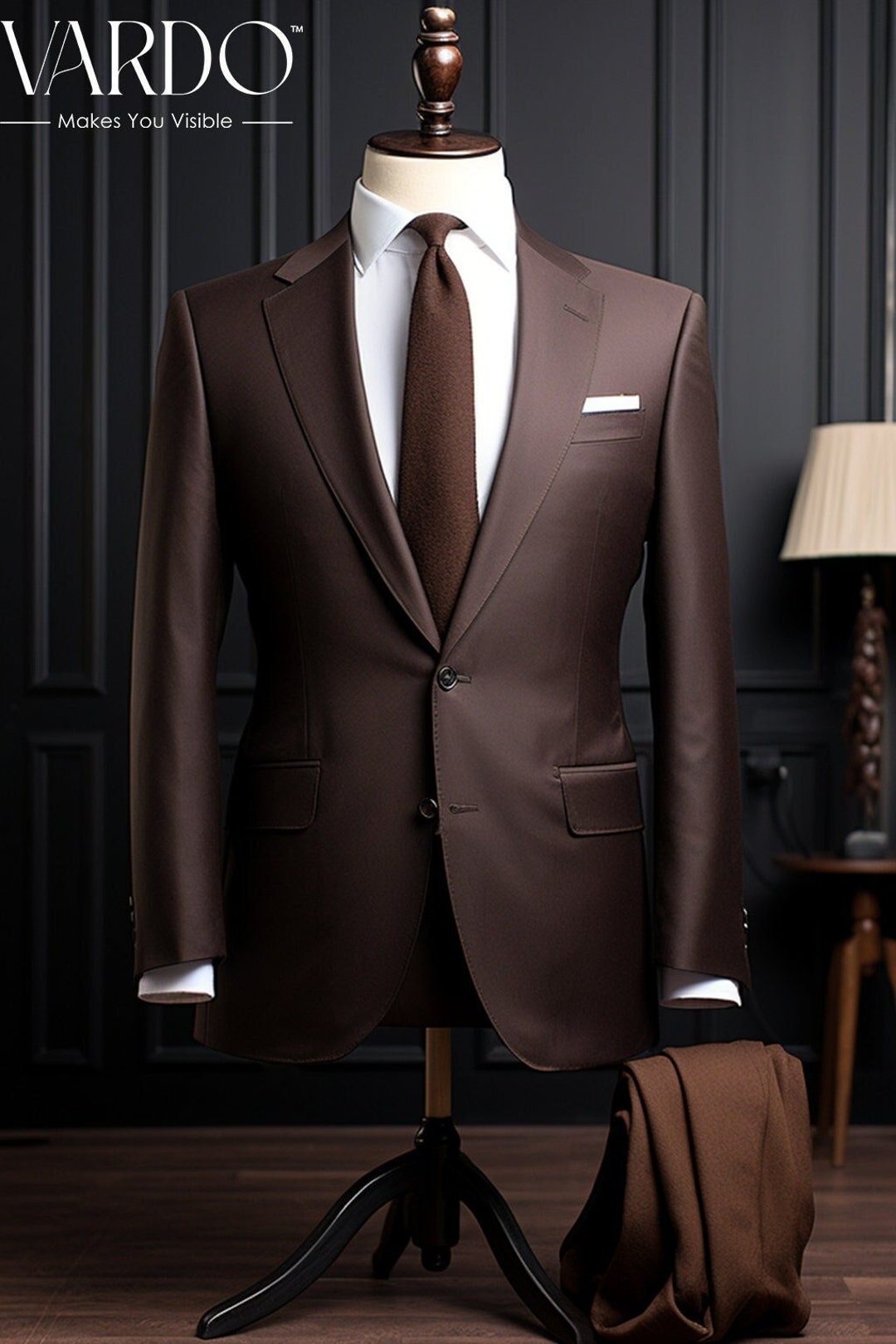 Stylish Chocolate Brown Two Piece Suit for Men Formal Attire for Every ...