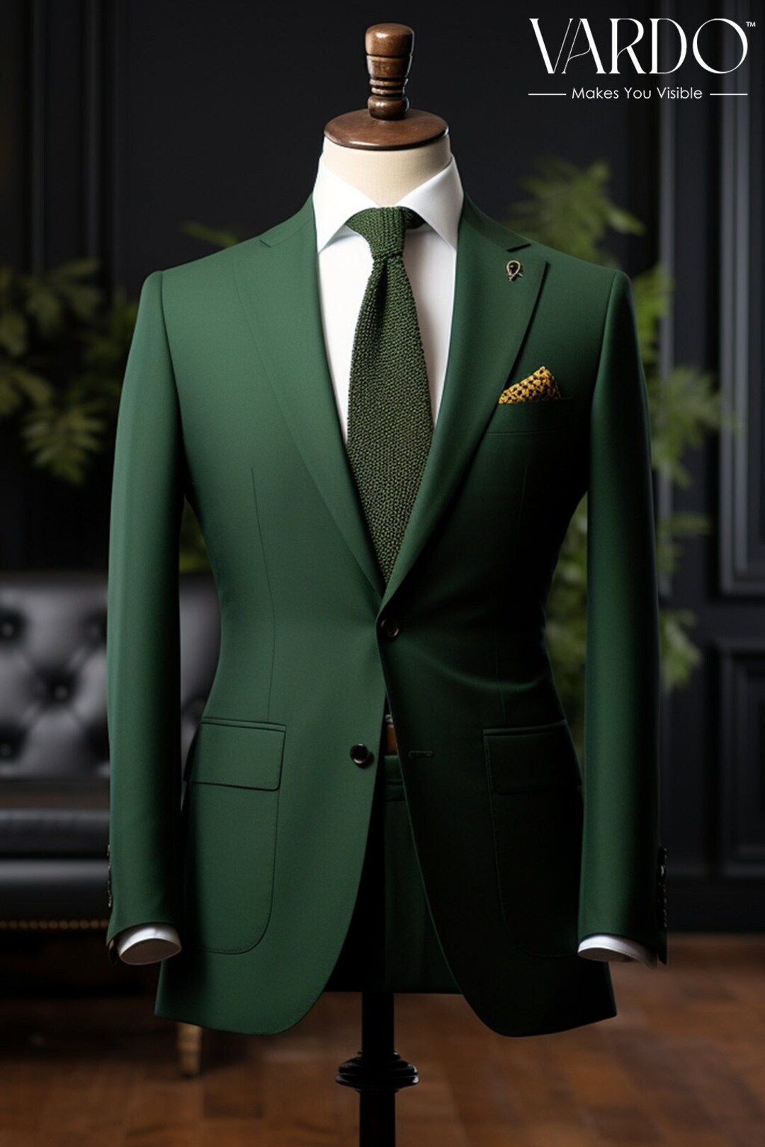 Classic Green Two-piece Suit for Men - Elegant Men's Formal Wear ...