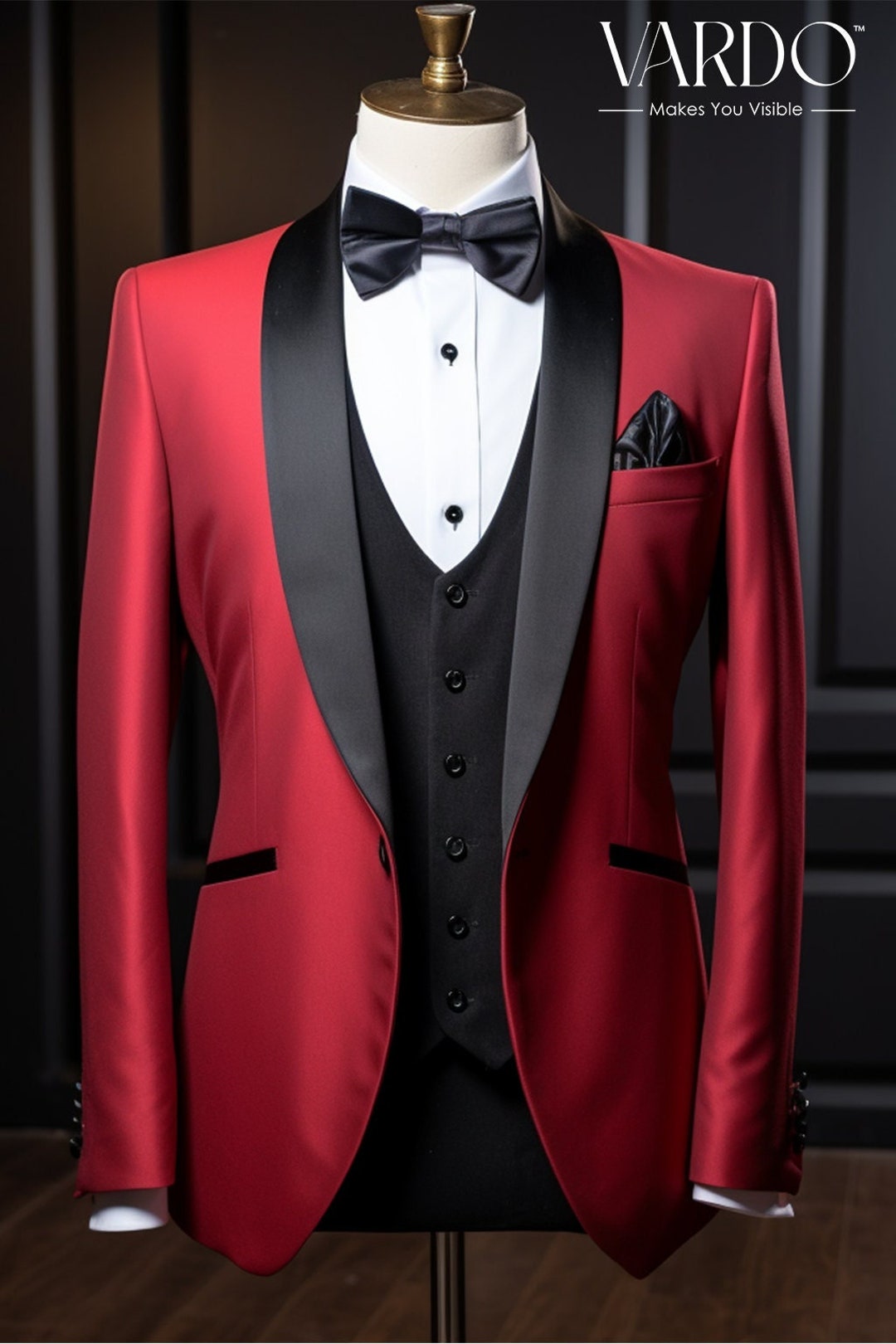 Classic Red Tuxedo Suit for Men Premium Quality Formal Wear Tailored ...