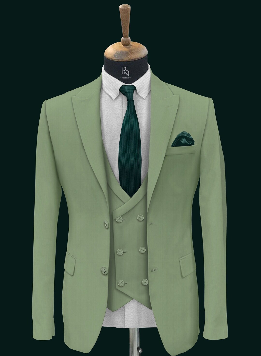 Men’s Light Green 3 Piece Suit – Slim Fit Wedding and Formal Wear - Etsy