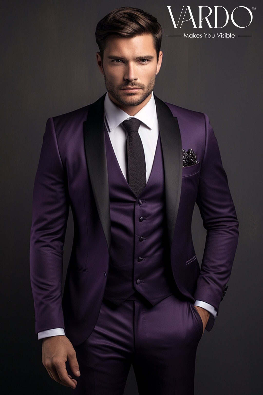 Regal Purple Tuxedo Suit for Men - Premium Quality, Elegant Design ...