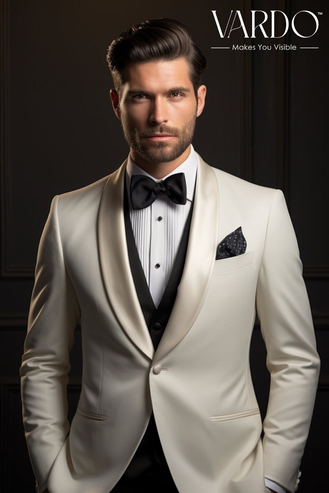 Elegant Style Ivory Tuxedo Suit for Men –tailored Suit-the Rising Sun ...