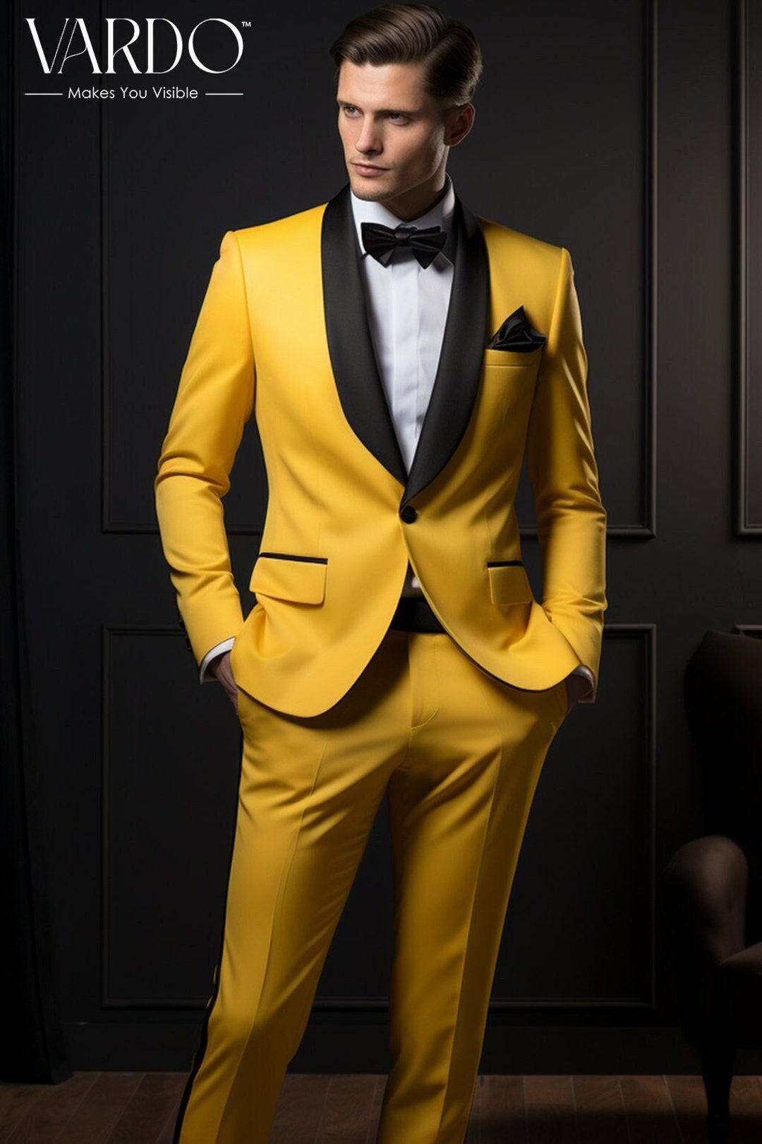 Buy Stylish Yellow Tuxedo Suit for Men Modern Formalwear for Standout ...
