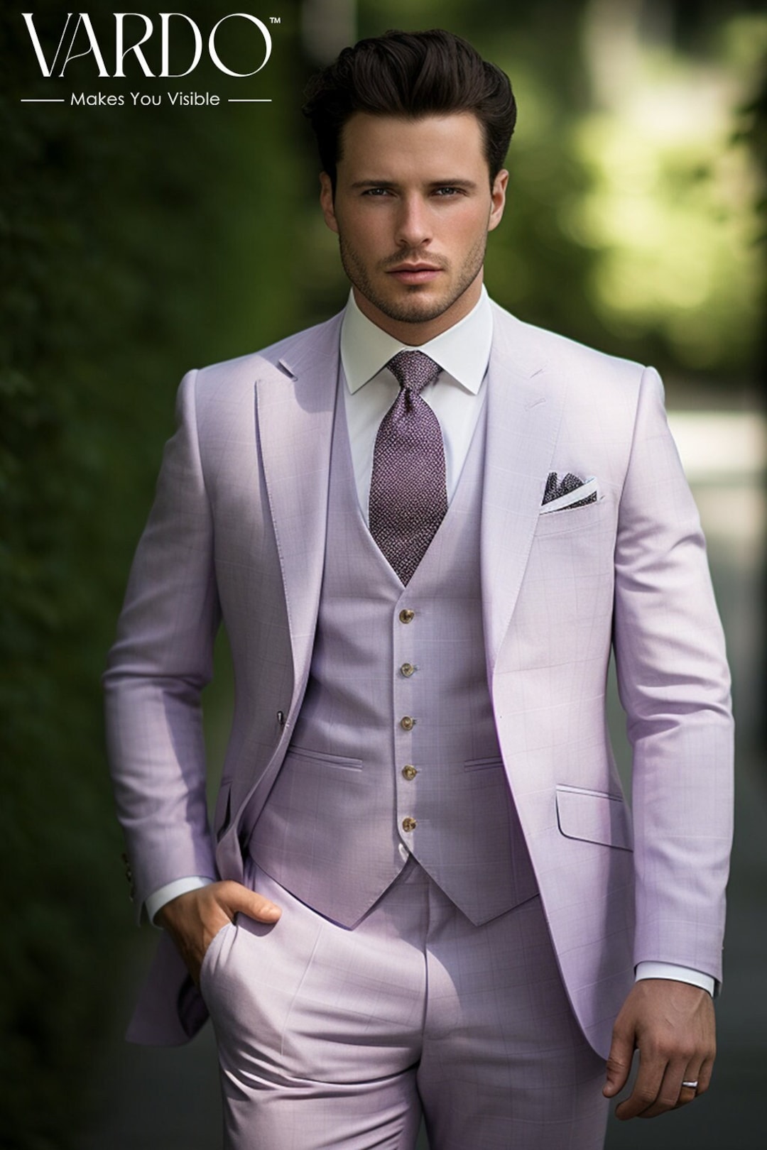 Men’s Light Purple 3-piece Suit for Weddings & Elegant Events - Etsy