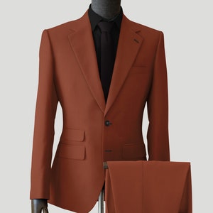 Men Suits, Suits for Men Rust Two Piece Wedding Suit, Formal Fashion ...