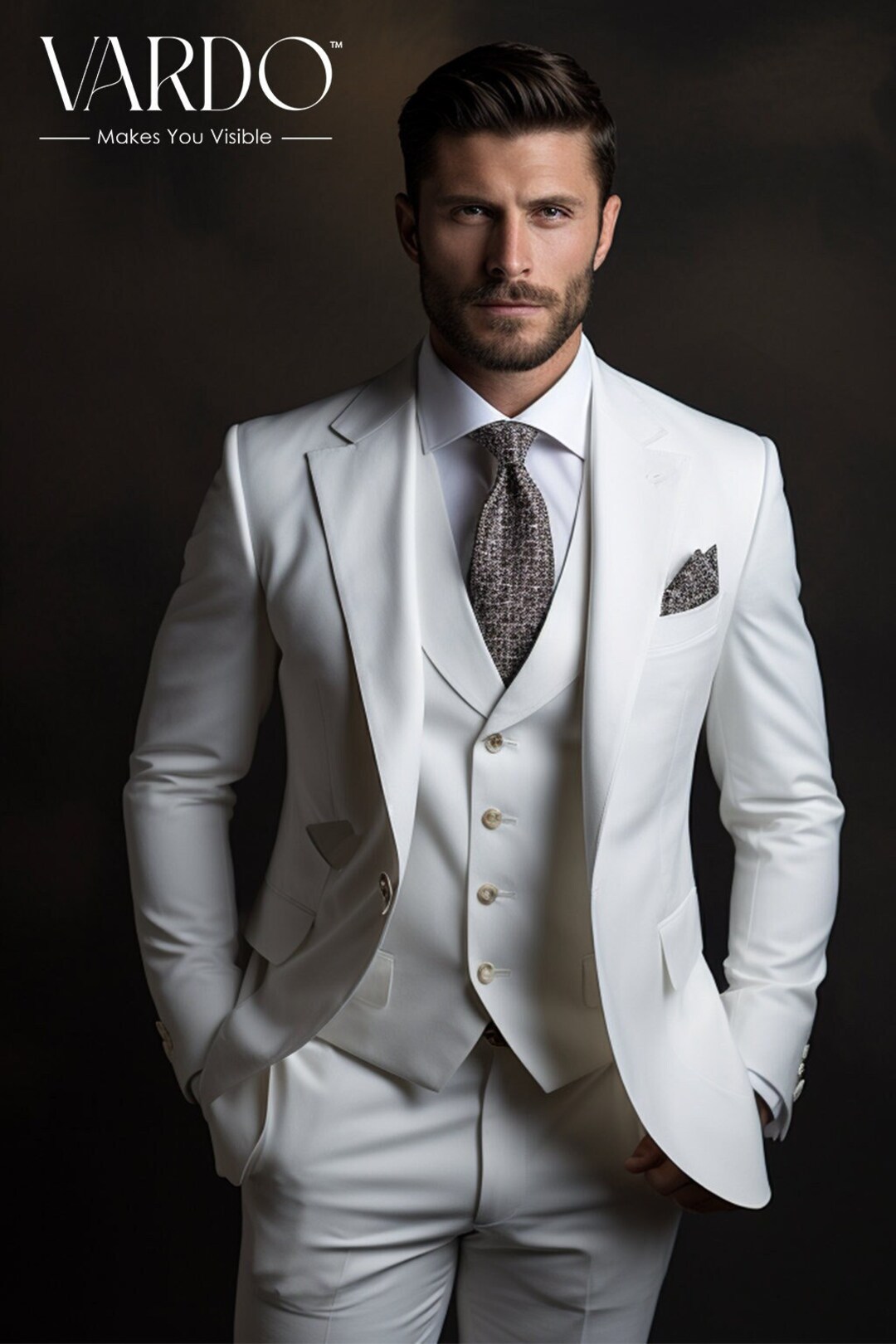 White Three-piece Suit for Men – Classic Elegance and Timeless Style ...