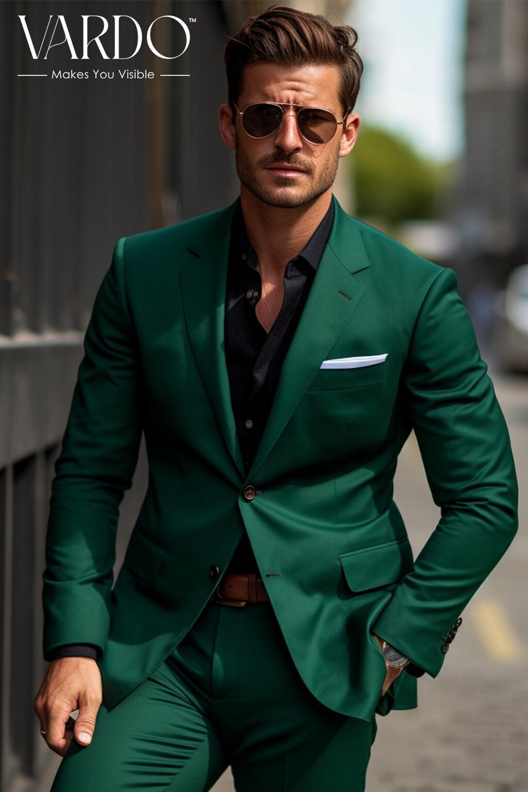 Premium Emerald Green Two Piece Suit for Men Stylish Wedding & Formal ...