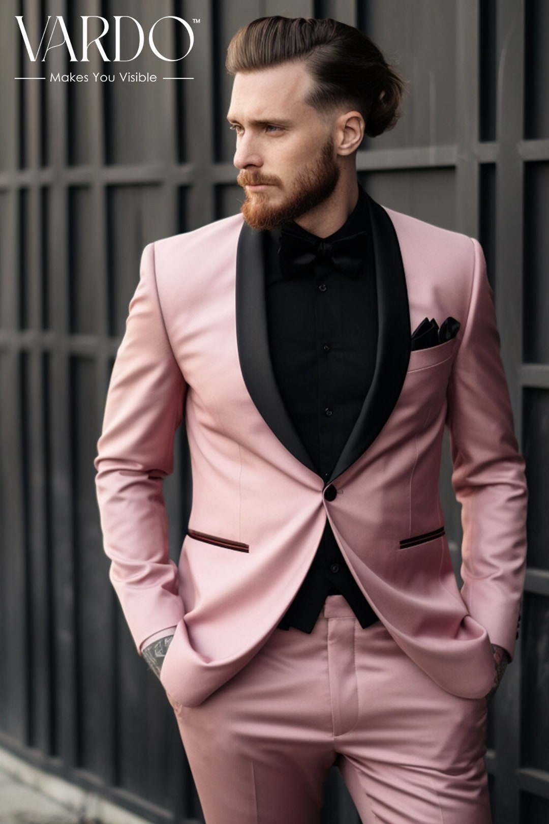 Buy Classic Men's Dusty Rose Tuxedo Suit Elegant Formal Wear for ...