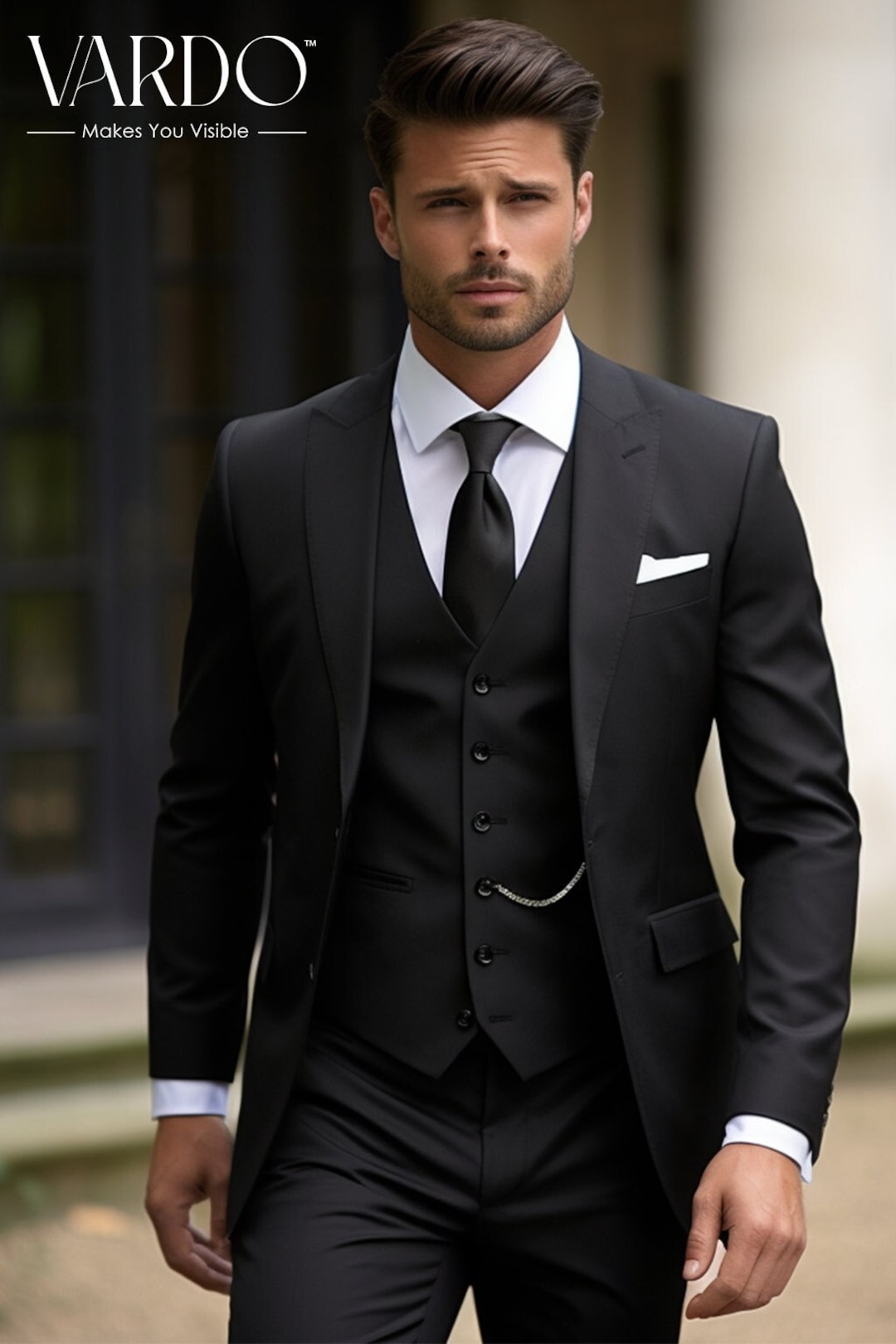 Premium Formal Black Three Piece Suit for Men Tailored Suit the Rising ...