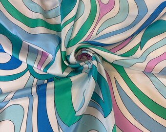 Italian Silk Fabric by the Panel 116" X 55" (295 Cm X 140 Cm) Designer ...