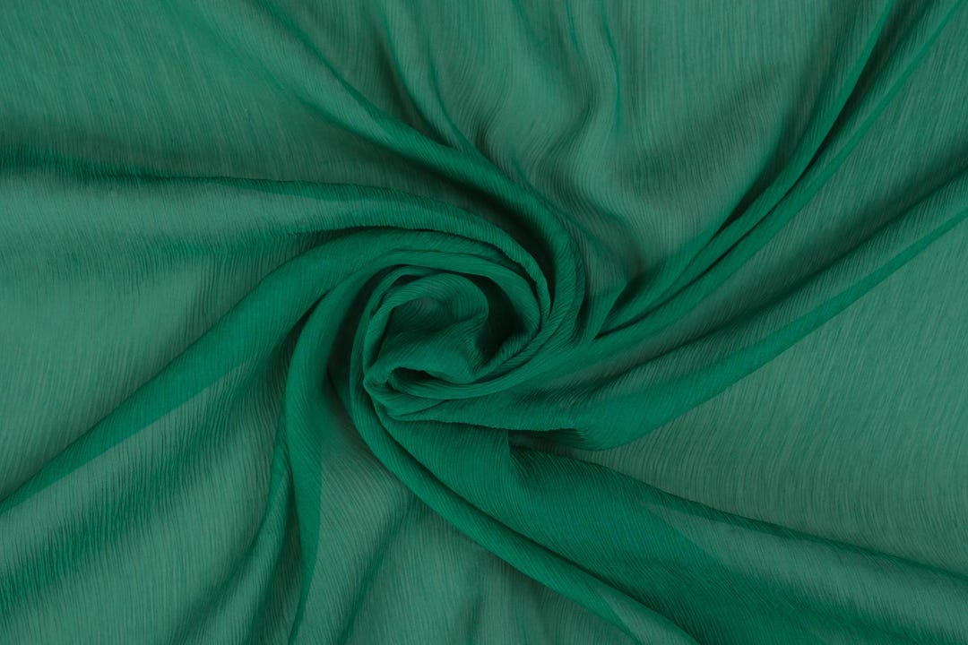 Italian Silk Chiffon Fabric Bottle Green - Etsy