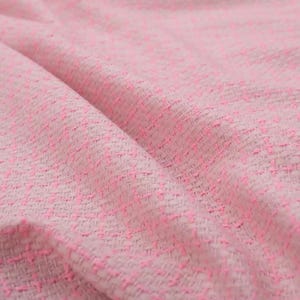 Light Pink Wool Tweed Fabric, Designer Italian Wool Fabric for Clothes ...