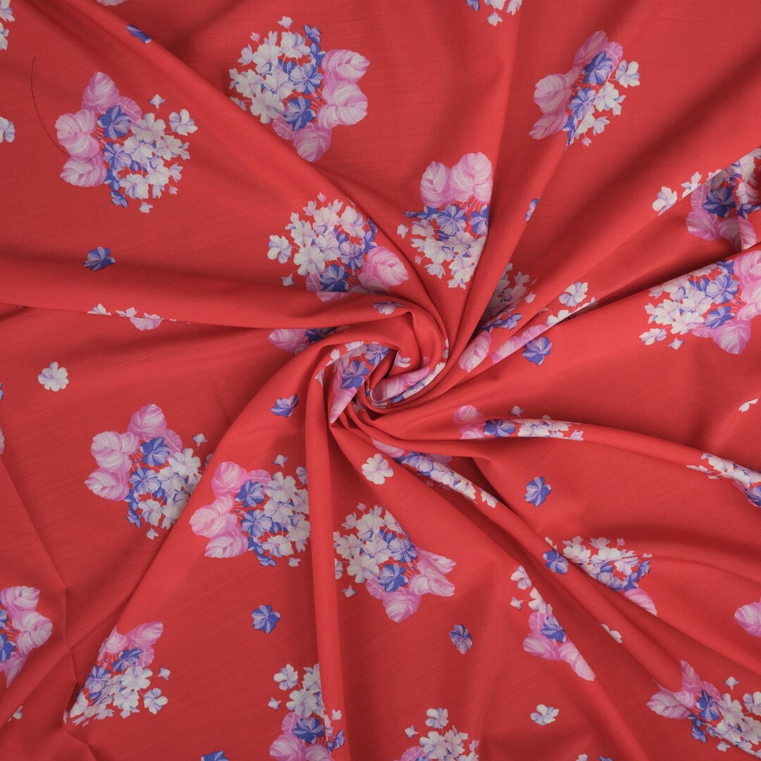 Luxury Italian Wool – Floral Pattern Fabric by the Yard for Sewing ...