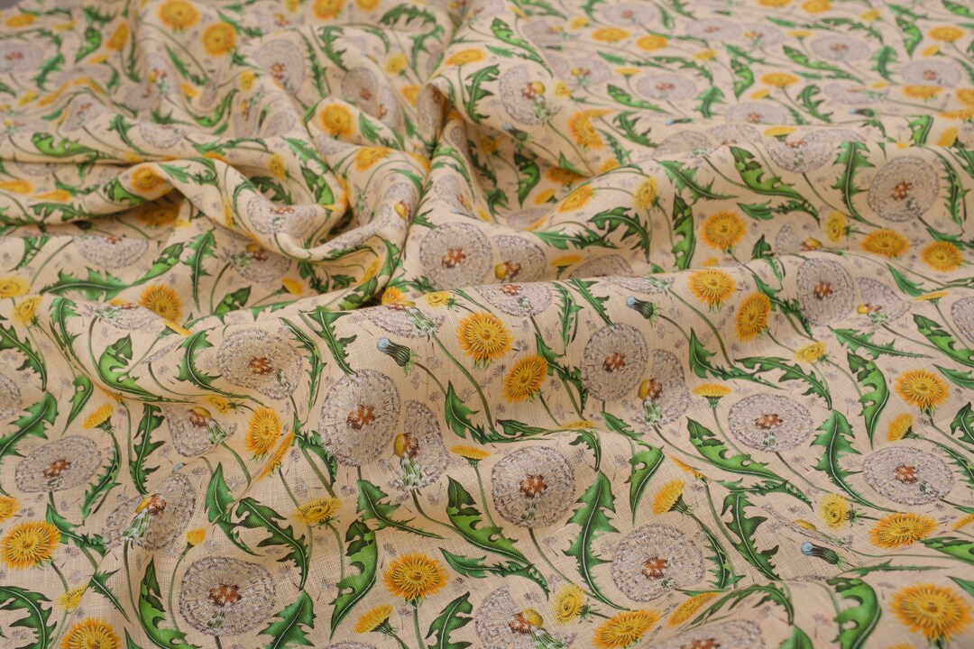LINEN Fabric Italian Designer Fabric Exclusive Collection Dandelion ...