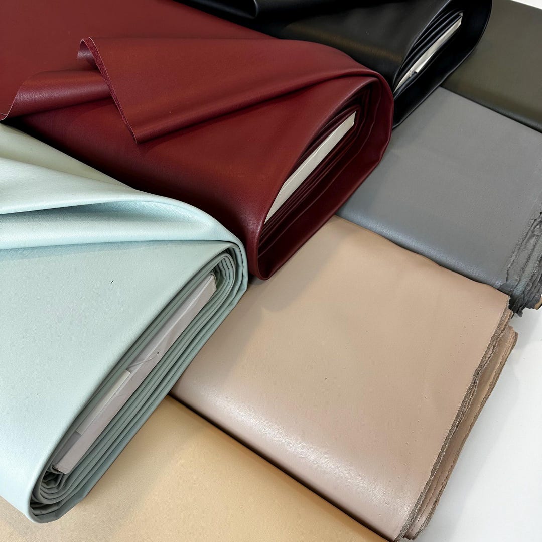 Leather Stretch Fabric 9 Solid Colors Designer Soft Stretch Leather ...