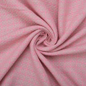 Light Pink Wool Tweed Fabric, Designer Italian Wool Fabric for Clothes ...