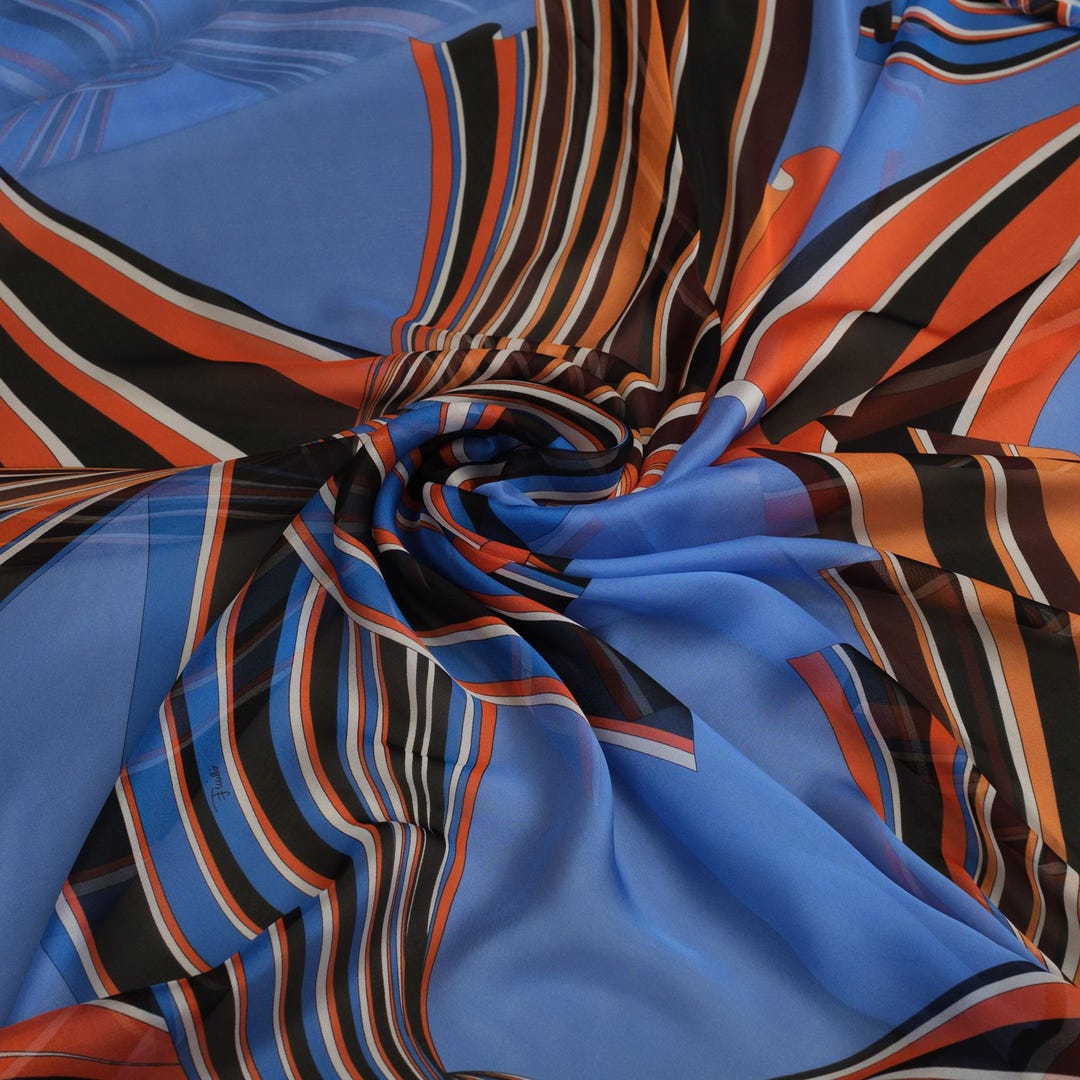 Luxury Italian Silk Muslin – Abstract Colorful Swirls | Sheer ...