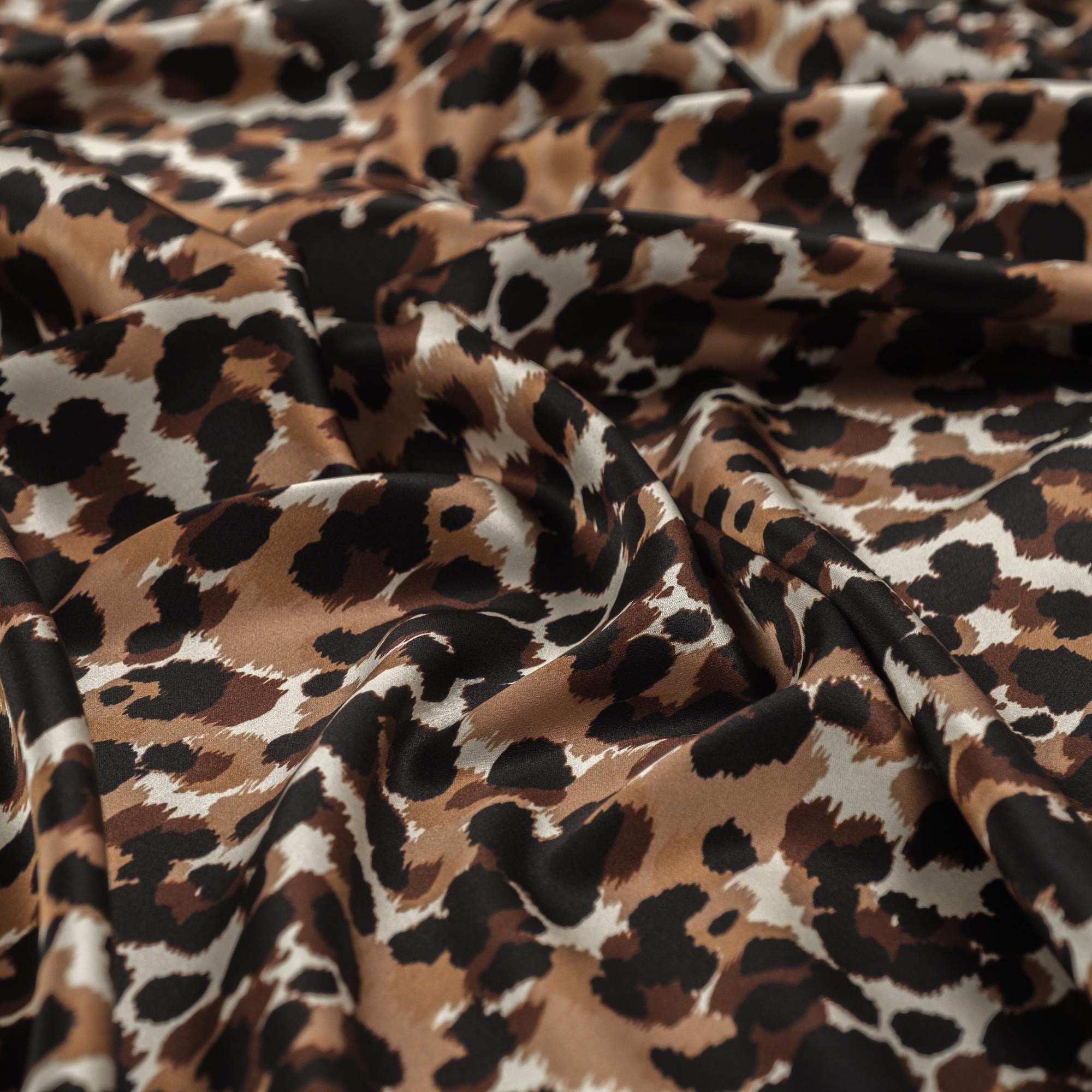 Italian Silk Fabric by the Yard Leopard Print – Luxury Silk for Sewing ...