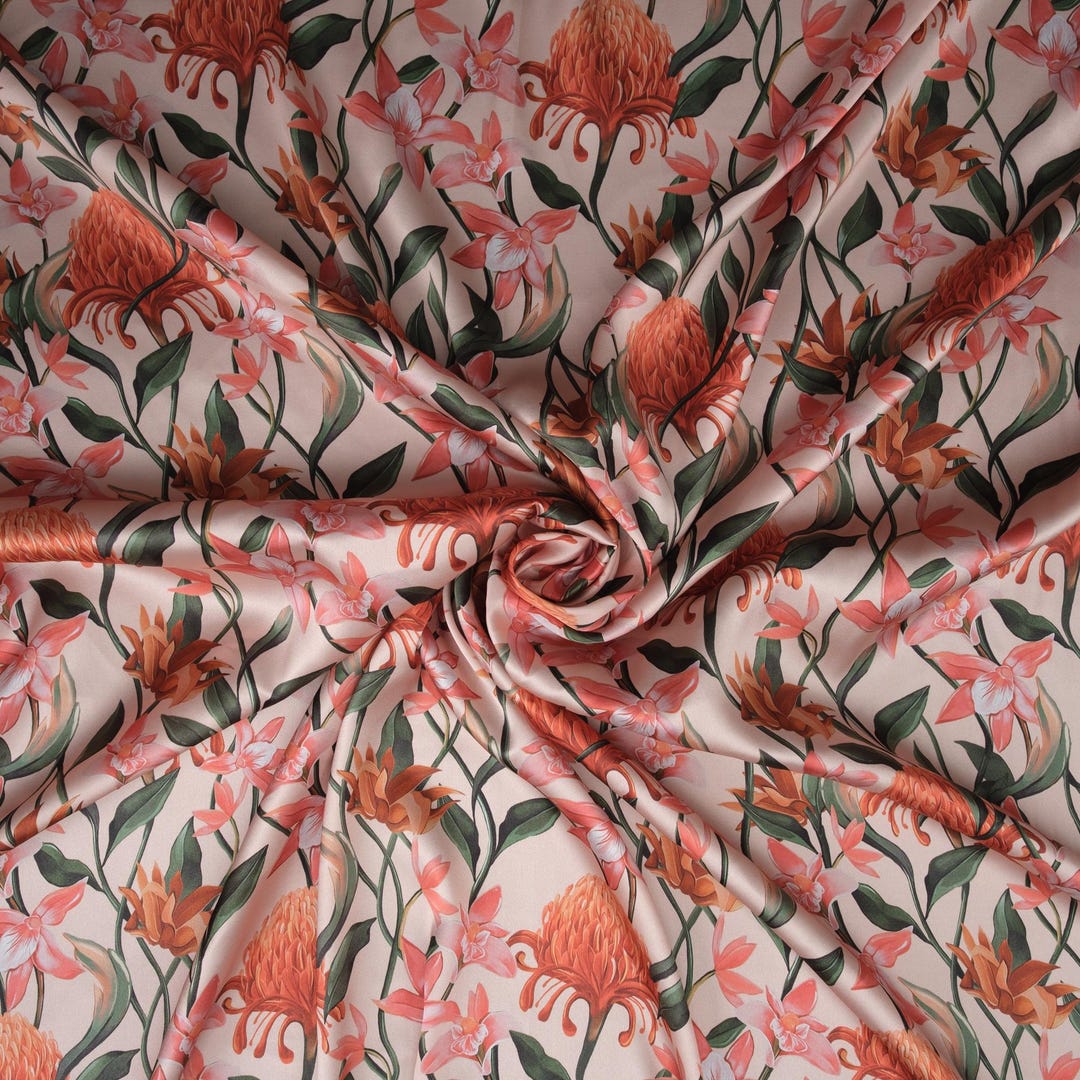 Silk Fabric by the Yard Fashion Fabric Satin Stretch Designer Italian ...