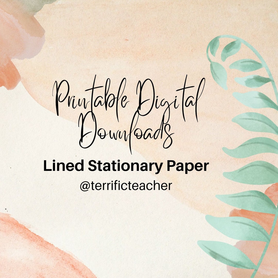 Printable Lined Stationery Paper - Etsy