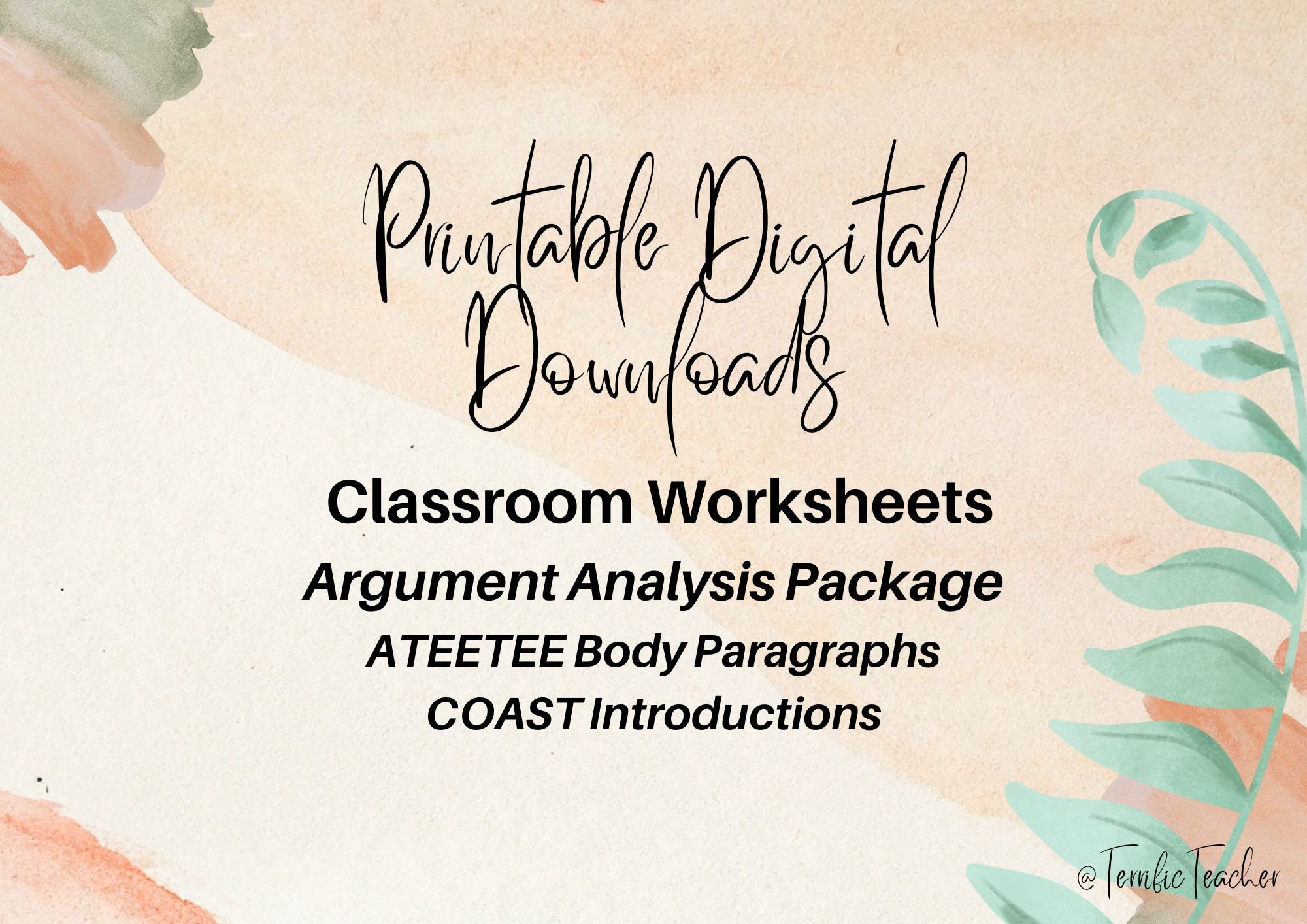 Argument Analysis Infographic Package. COAST Introductions and ATEETEE ...