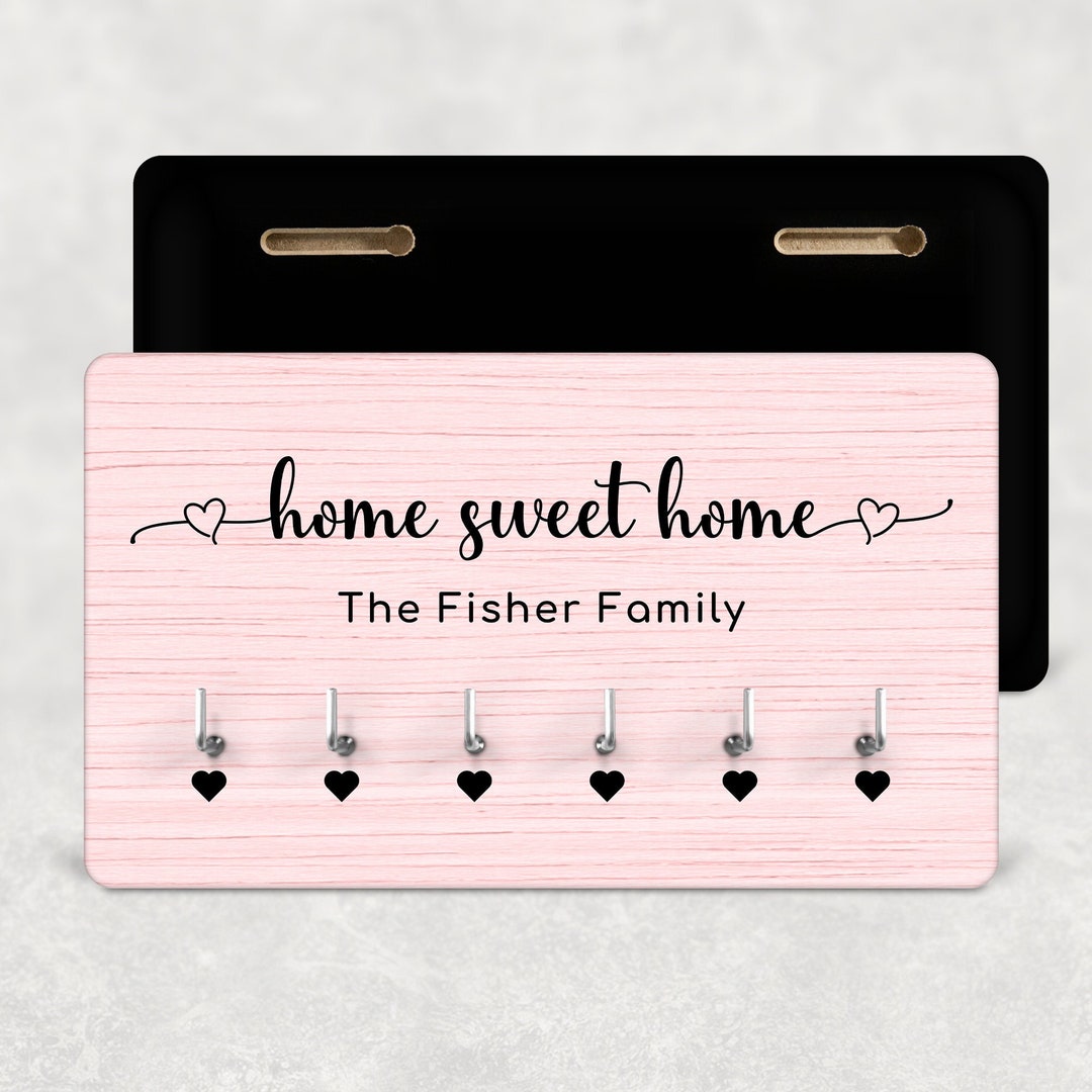 Customised Key Holder for Wall Home Sweet Home Key Hanger Housewarming ...