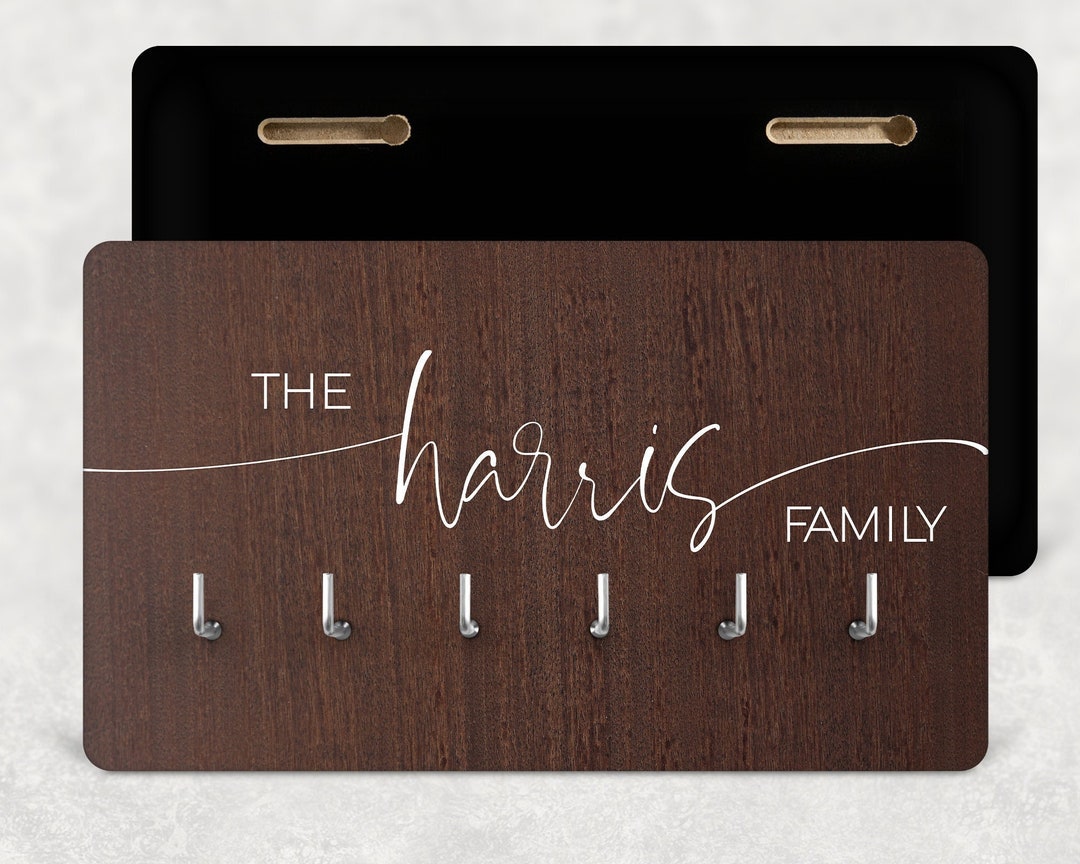 Personalised Family Key Holder for Wall Housewarming Gift, Our First ...