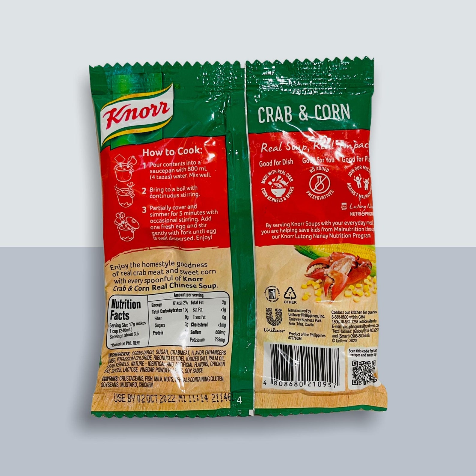 Knorr Crab And Corn Real Chinese Soup Easy To Cook Etsy