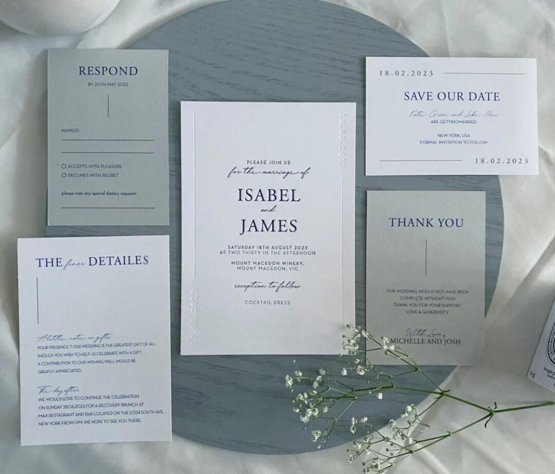 Custom Wedding Invitation, Night Before Card, Details and Envelopes for ...