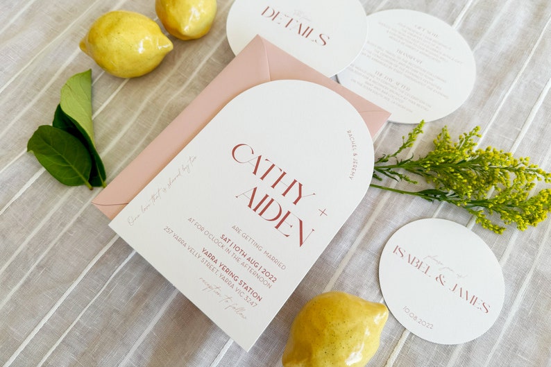 Modern Romance Arch Wedding Invitations - Timeless and Romantic Design ...