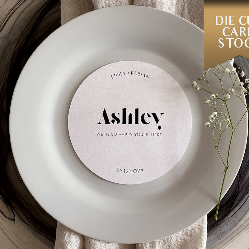 Circle Place Card - Etsy