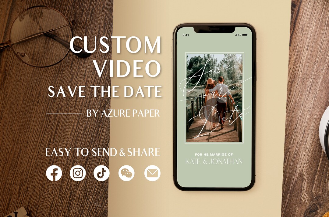 Save the Date Video, Electronic Animated Video Invitation, Digital File ...