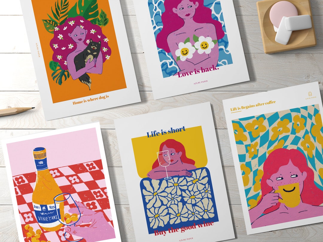 Favorite Things Post Card | Illustration Art Post Card | Digital ...