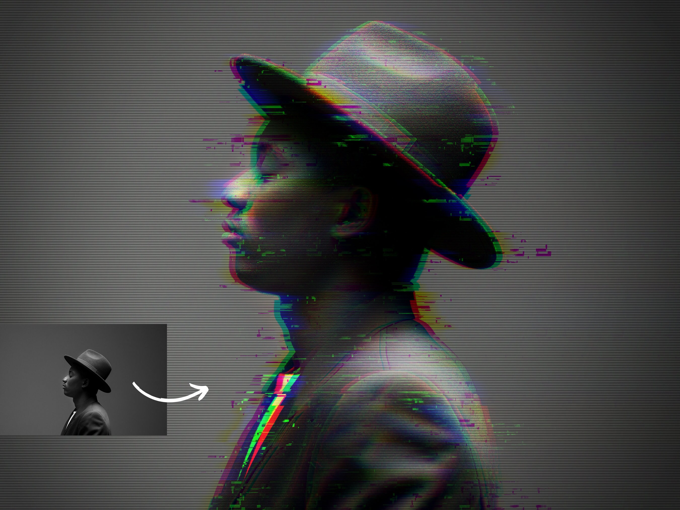 Glitch Effect Photoshop Action Glitch PS Action Glitch Filters ...