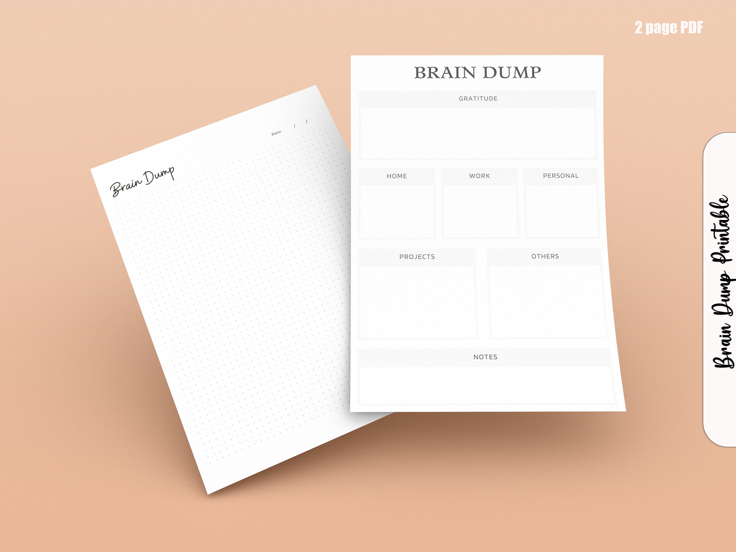 Brain Dump Printable Thought Organizer Pdf Mind Dump Printable ...