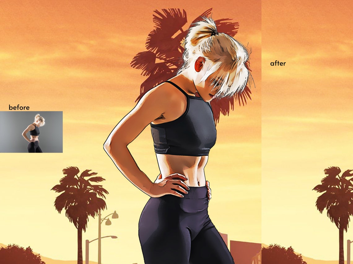 Portraits Game Characters Photoshop Action Cartoon Effect - Etsy