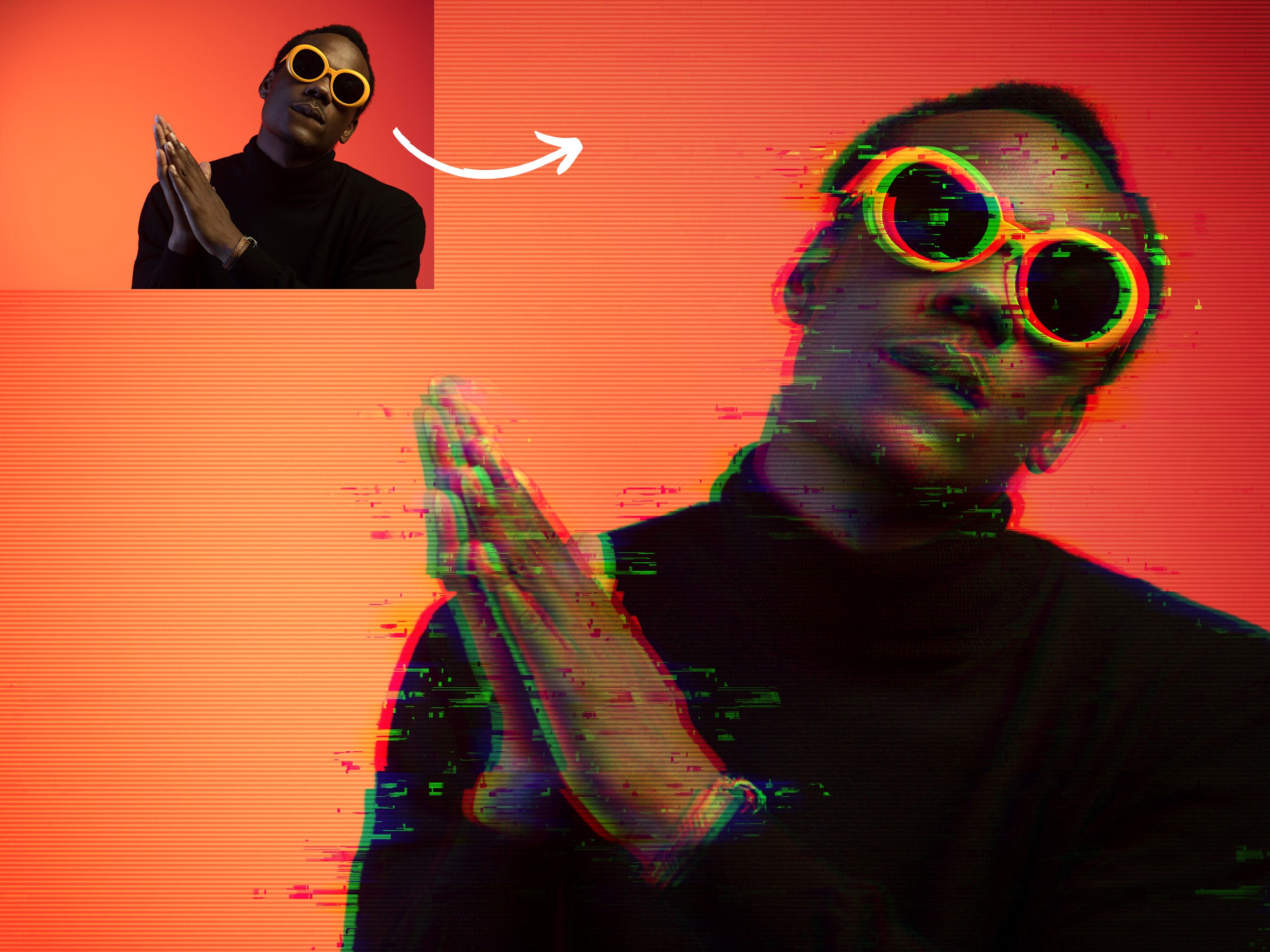 Glitch Effect Photoshop Action Glitch PS Action Glitch Filters ...