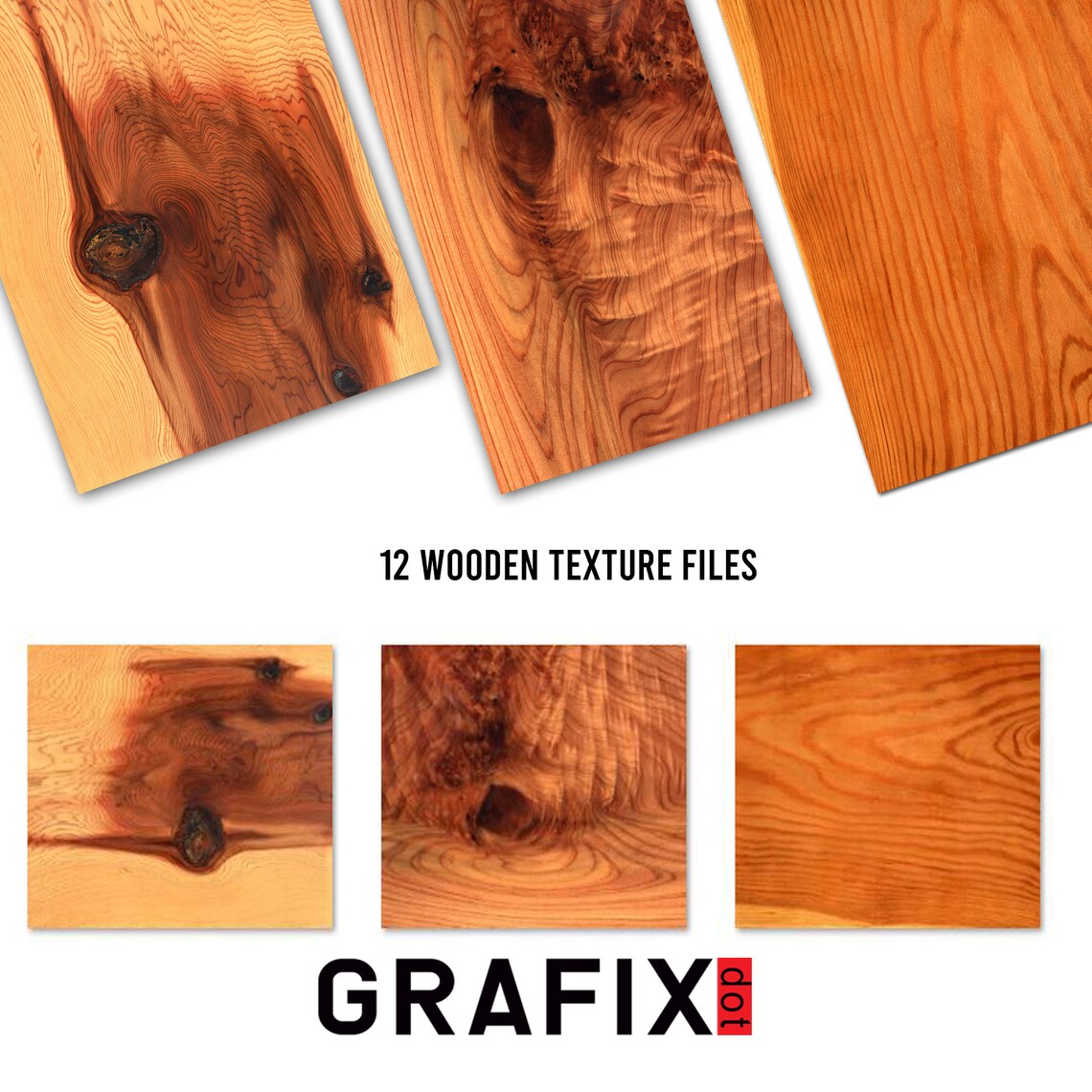 12 Wood Textures, Large Wood Texture Pack, Seamless Grunge Digital ...