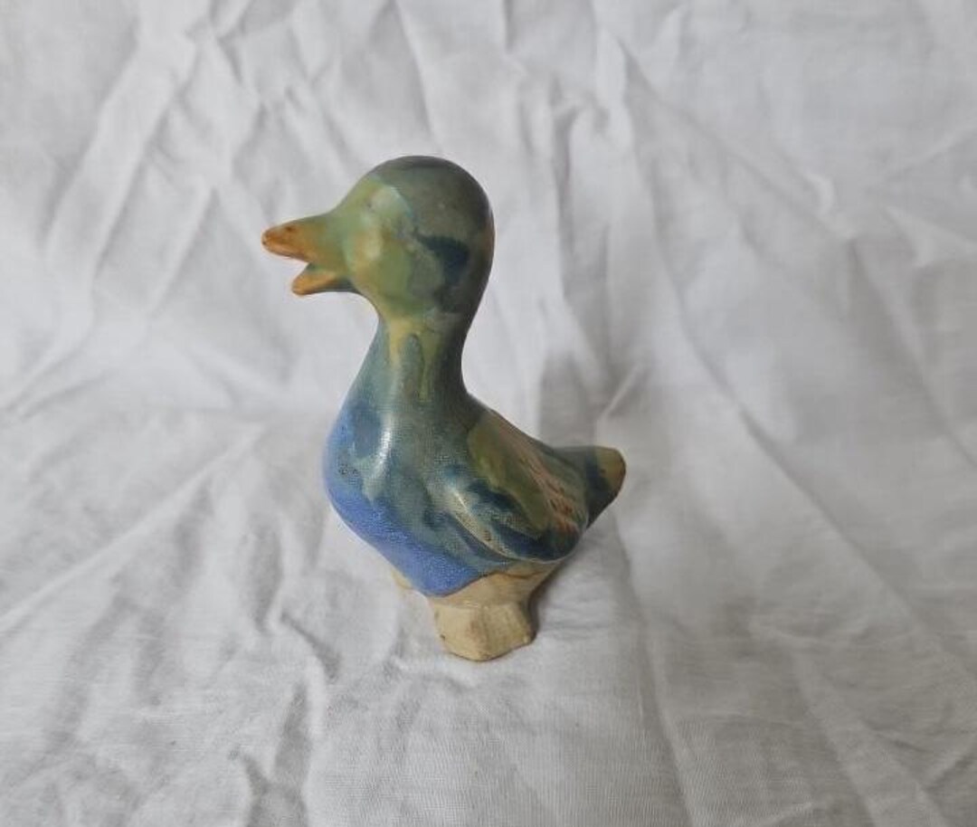 Vintage Studio Pottery Duck Shelf Sitter Country Kitchen Decor 8.5cm ...