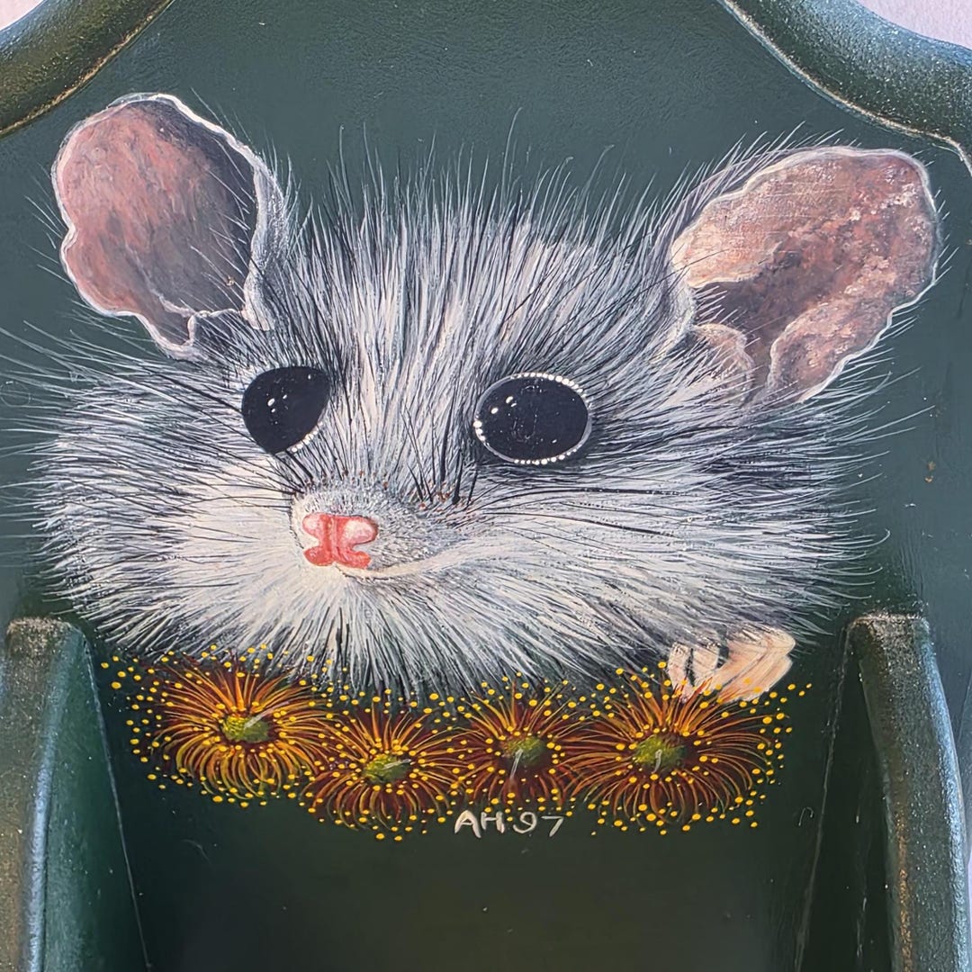 Vintage Folk Art Toilet Roll Holder: Hand-painted Australian Marsupial ...