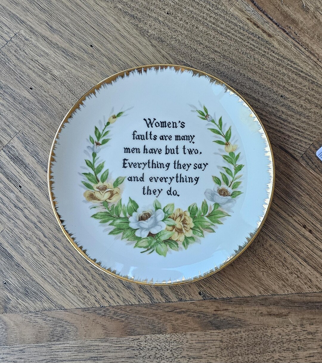 Plate "women's Faults ..." Poem Rhyme Vintage Japan - Etsy