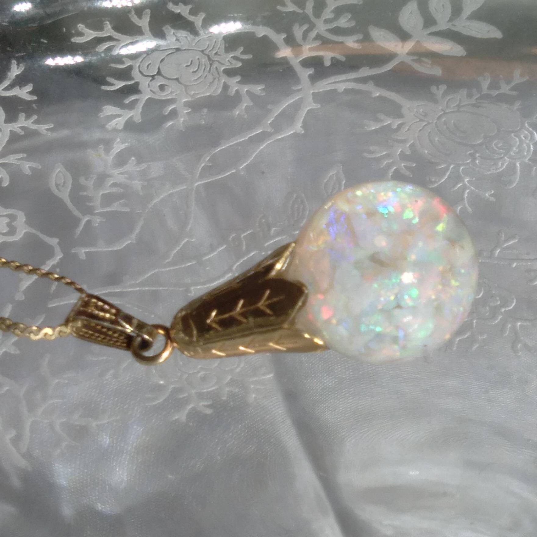 Vintage Gold Filled Floating Opal Pendant. 12k Gold Filled Floating ...