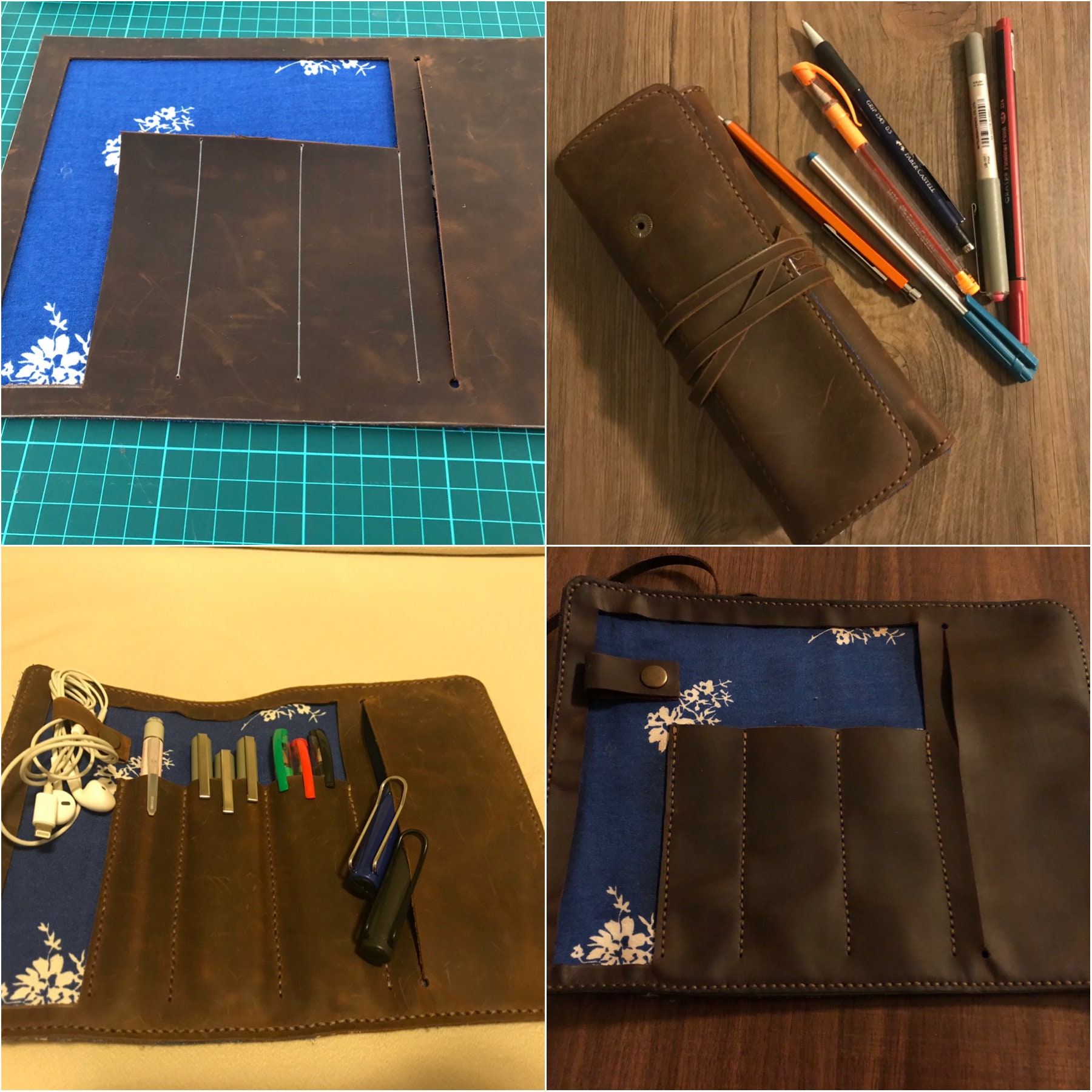 Leather Roll Pen-Pencil Case PDF Pattern / Leather Template | Etsy
