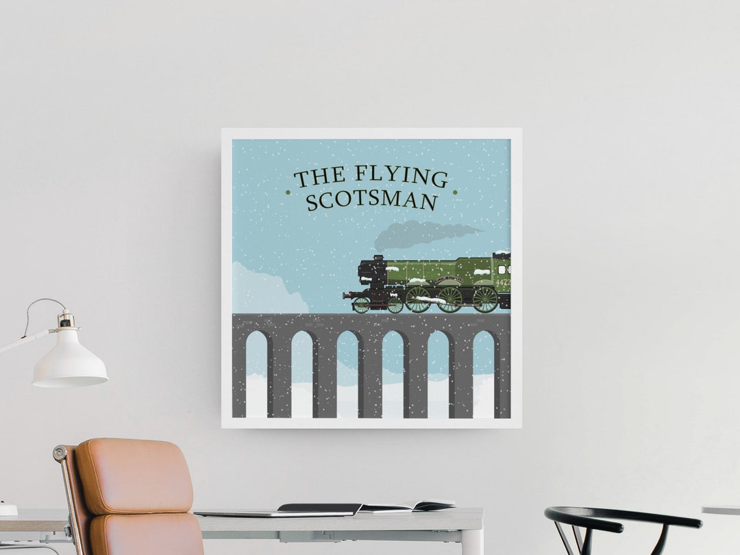 THE FLYING SCOTSMAN Vintage Train Wall Art, Wall Decor, Wall Print ...