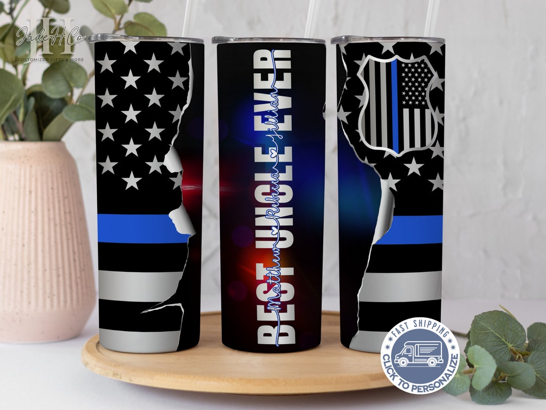 Police Officer Uncle Tumbler, Uncle Police Officer Tumbler Cup Custom ...