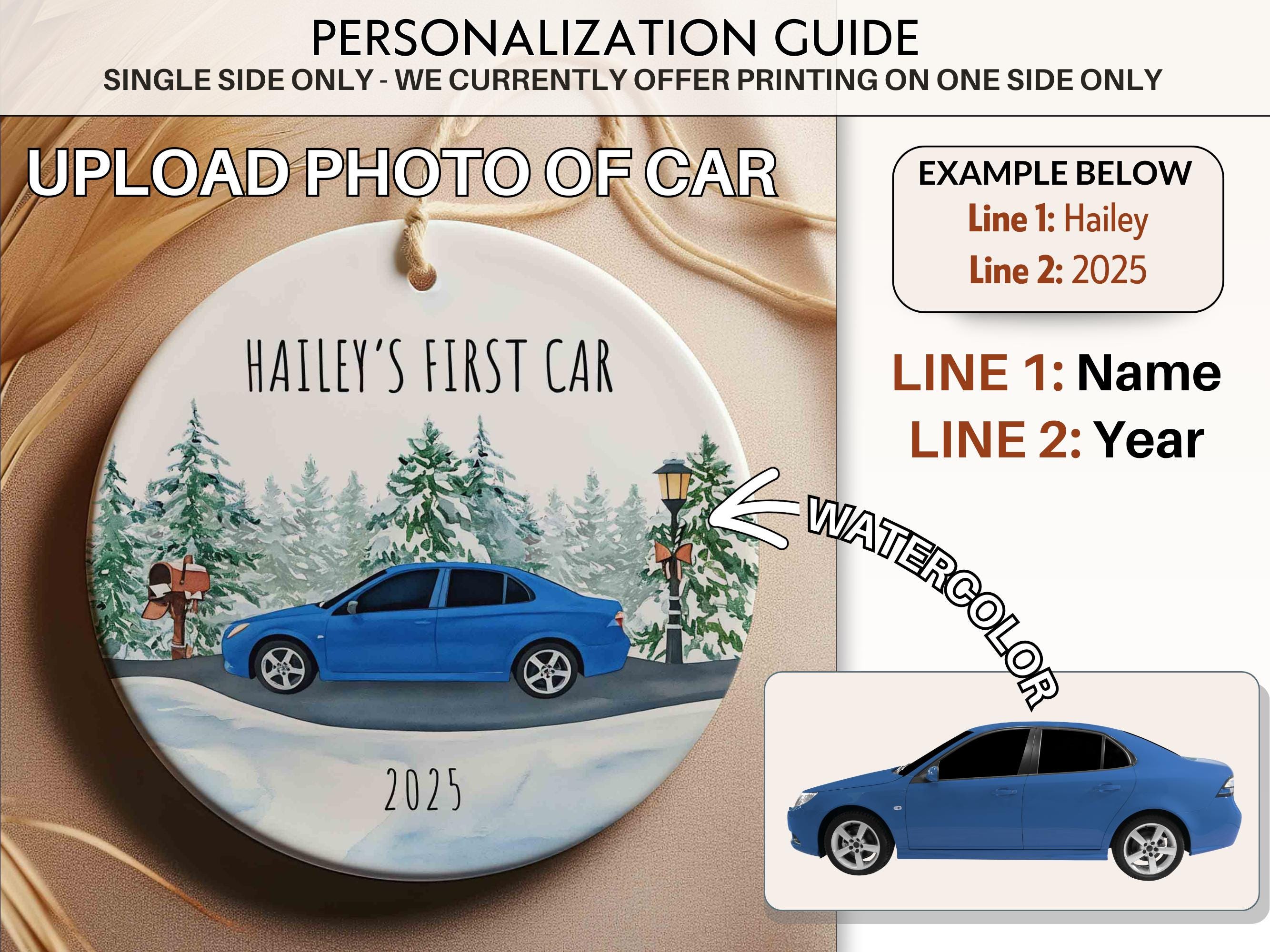 First Car Christmas Ornament, Custom Photo First Car Ornament First Car ...