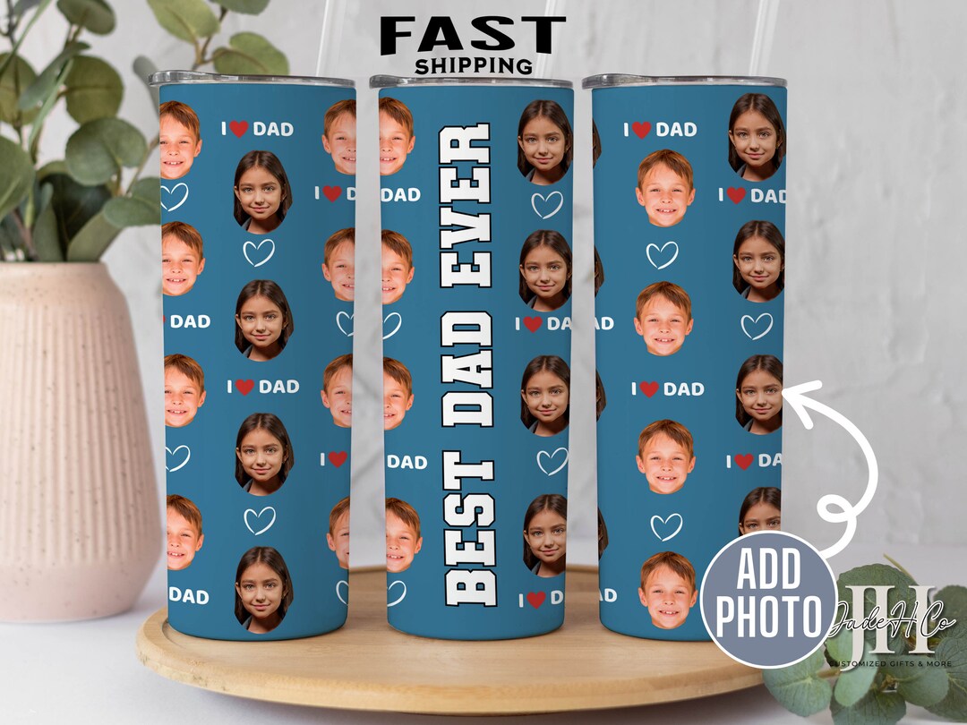 Dad Photo Tumbler, Custom Face Photo for Dad, Face Photo Cup, Dad Photo ...