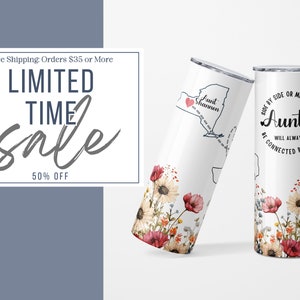 Custom Long Distance Tumbler, Long Distance Gift, Aunt Tumbler Gift ...